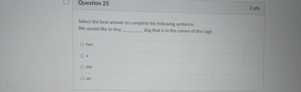 Solved Question 251 ﻿ptsSelect the best answer to complete | Chegg.com