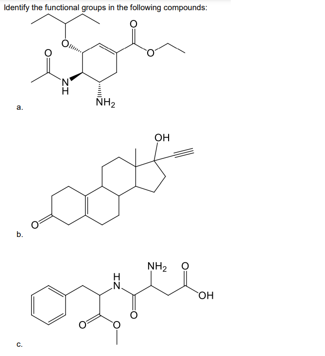 Solved How can I know and recognize each functional groups? | Chegg.com