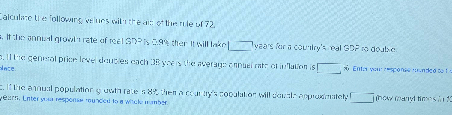 Solved Calculate the following values with the aid of the | Chegg.com
