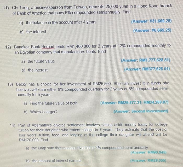 Solved TUTORIAL: CHAPTER 7 COMPOUND INTEREST Find the future | Chegg.com