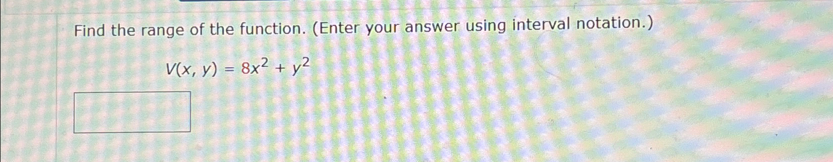 Solved Find the range of the function. (Enter your answer | Chegg.com