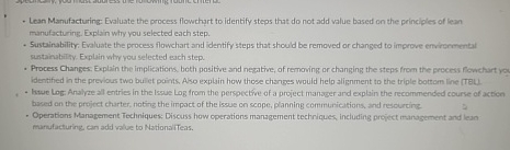 Solved Lean Manufacturing: Evaluate the process flowchart to | Chegg.com