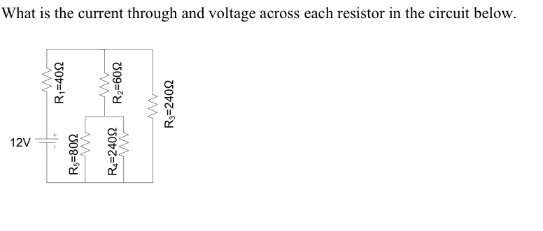 Solved What is the current through and voltage across each | Chegg.com