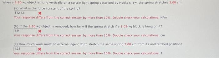 Solved Then a 2.10−kg object is hung vertically on a certain | Chegg.com