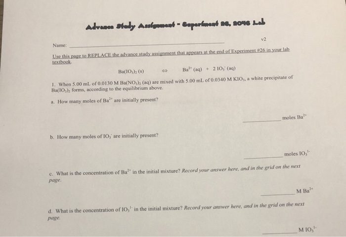 Solved Advance Study Assignment - Experiment ac, note Lab V2 | Chegg.com