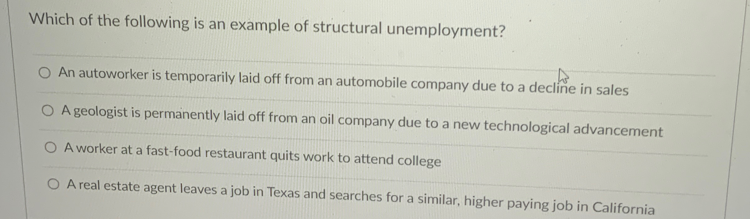 Solved Which of the following is an example of structural | Chegg.com