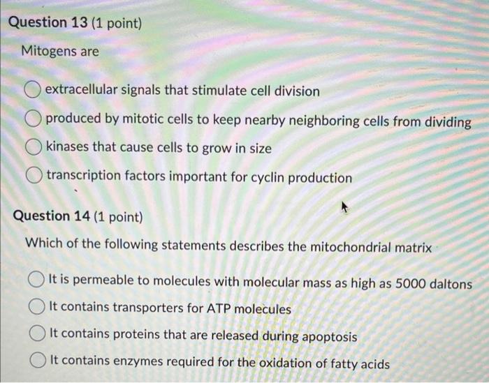Solved Mitogens are extracellular signals that stimulate | Chegg.com