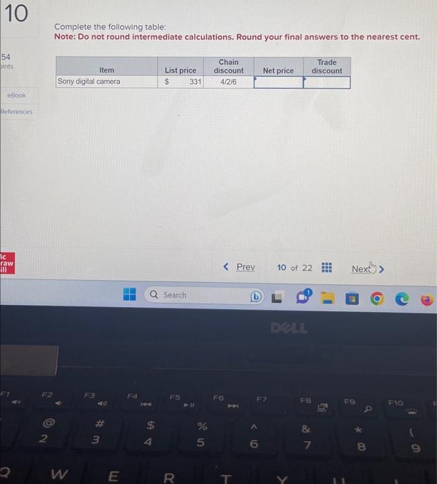 Solved Complete the following table: Note: Do not round | Chegg.com