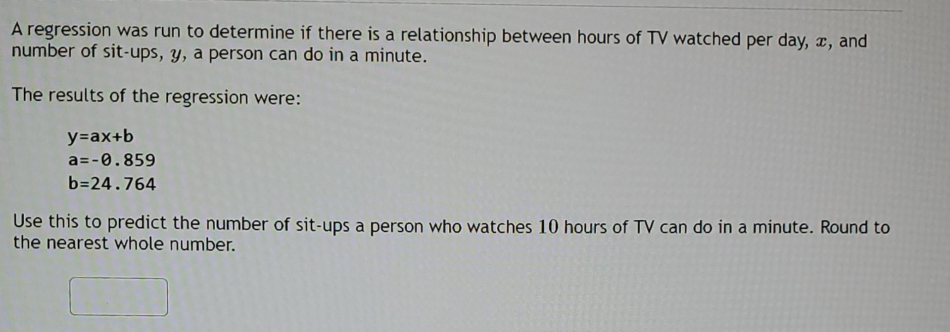 Solved A regression was run to determine if there is a | Chegg.com