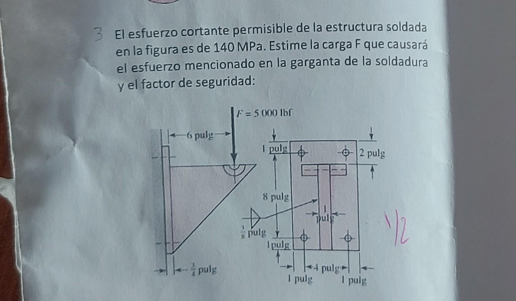 El esfuerzo cortante permisible de la estructura | Chegg.com