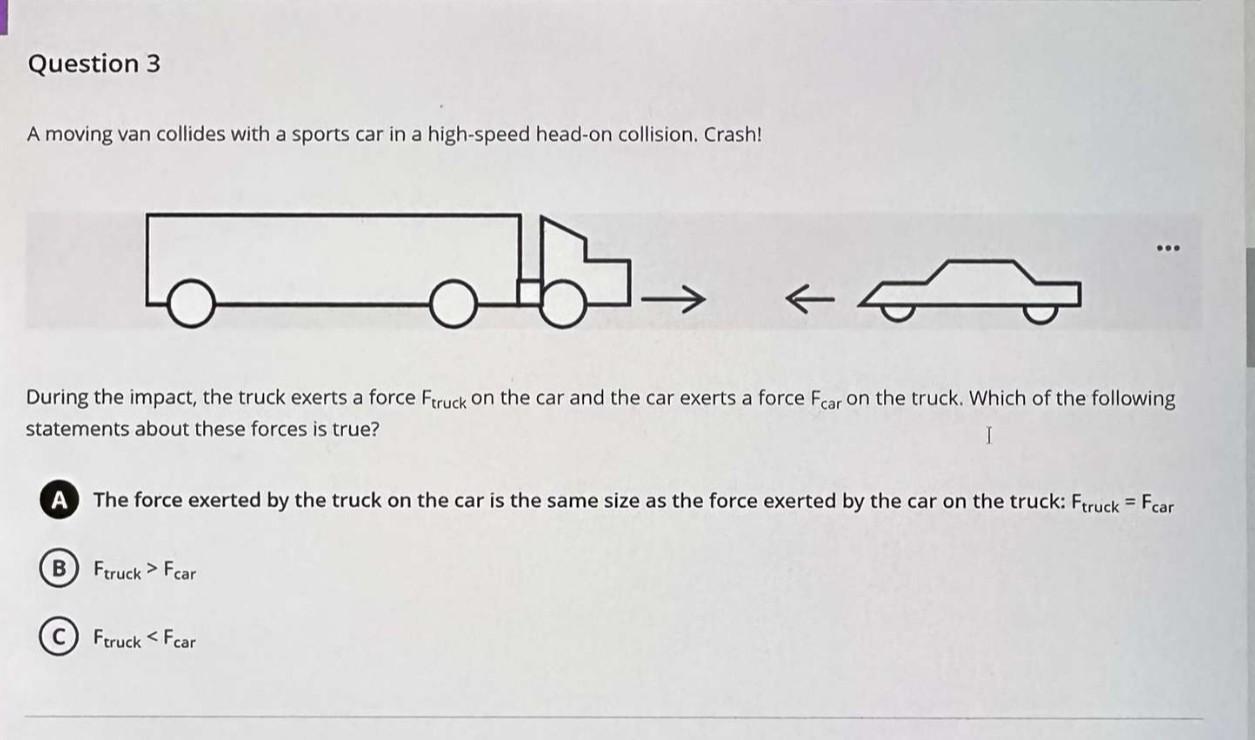 Solved A moving van collides with a sports car in a | Chegg.com