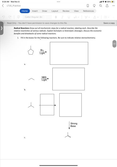 Solved Radical Reoctions Drow out all mechanistic steps for | Chegg.com