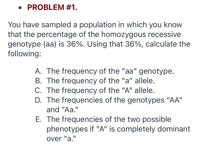 Solved • PROBLEM #1. You have sampled a population in which | Chegg.com
