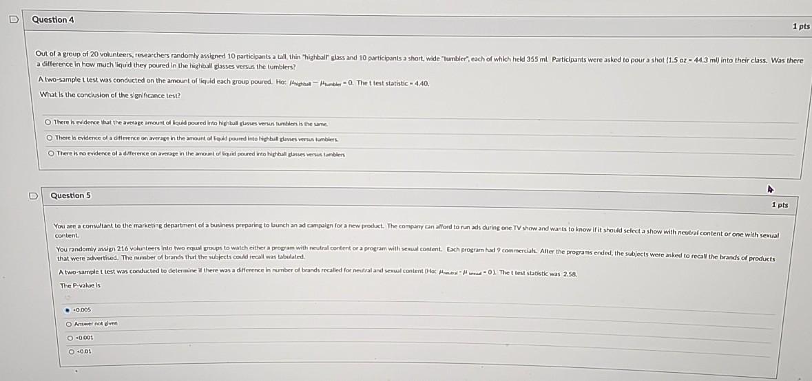 Solved Question 41 ﻿ptsa difference in how much liquid they | Chegg.com