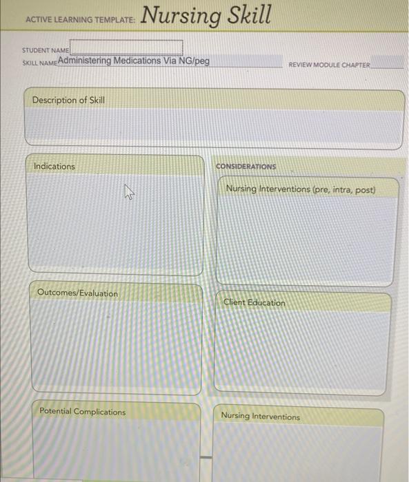 Solved ACTIVE LEARNING TEMPLATE: Nursing Skill STUDENT NAME | Chegg.com