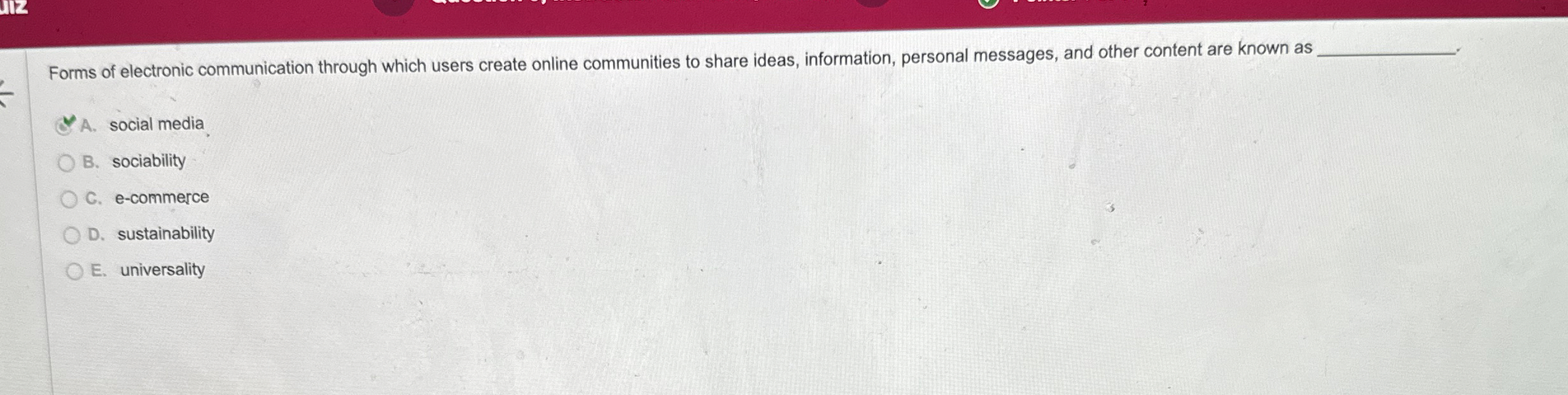 Solved Forms of electronic communication through which users | Chegg.com