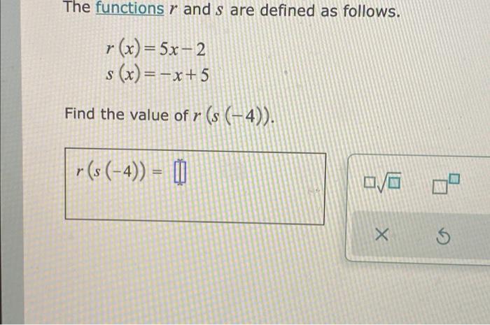 Solved The functions r and s are defined as follows. r(x) = | Chegg.com