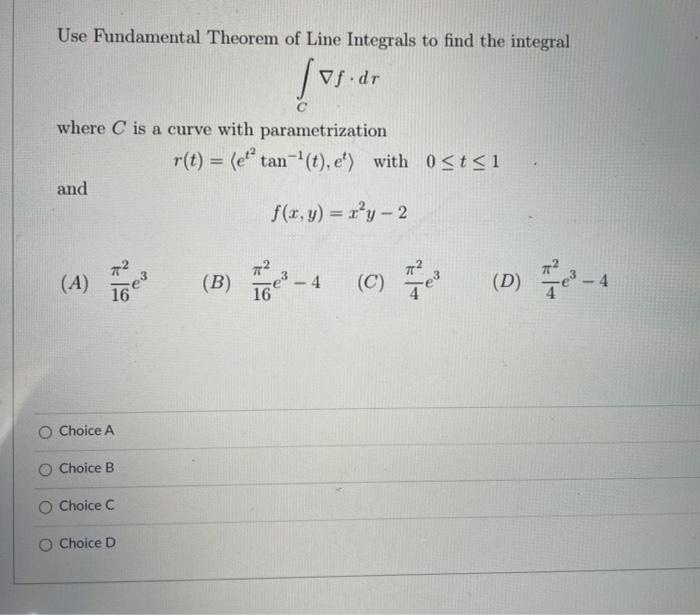 Solved Use Fundamental Theorem of Line Integrals to find the | Chegg.com