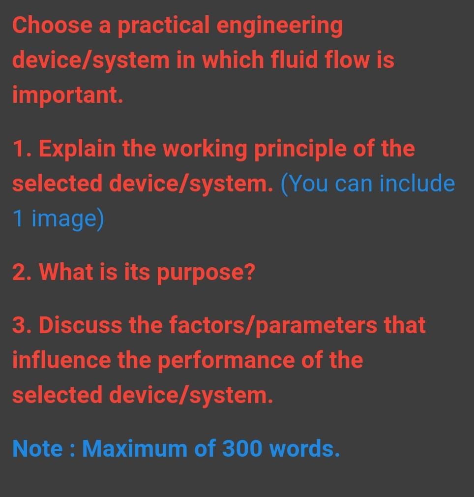 Solved Choose a practical engineering device/system in which | Chegg.com