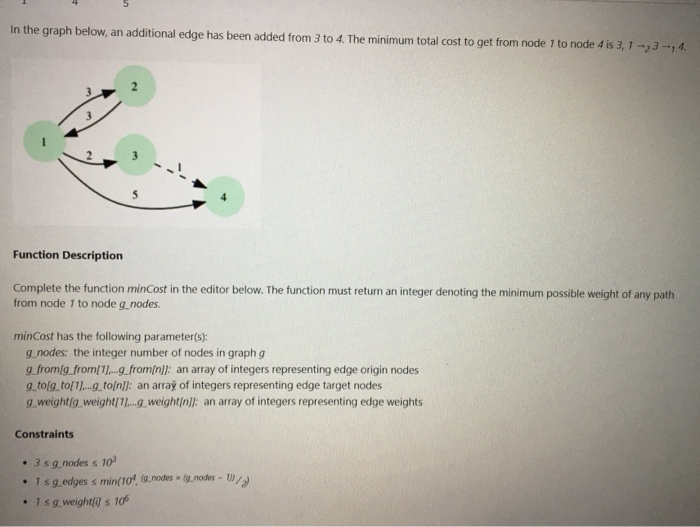 Solved 2. Minimum Weight Path in a Directed Graph Given a | Chegg.com