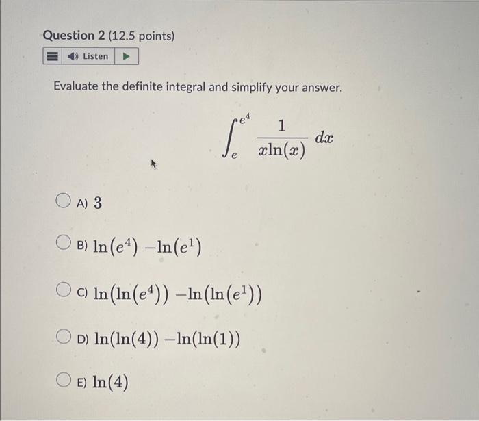 Solved Evaluate the definite integral and simplify your | Chegg.com