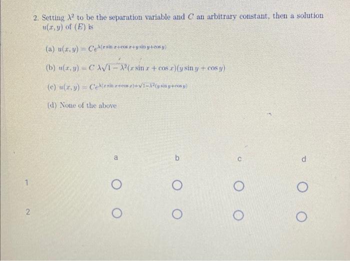 Solved Consider the following. PDE | Chegg.com
