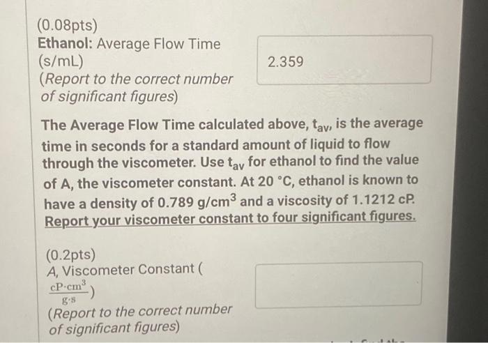 Solved The Average Flow Time calculated above, tav, is the | Chegg.com