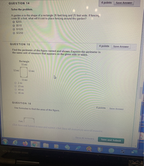 Solved QUESTION 14 4 points Save Answer Solve the problem. A | Chegg.com