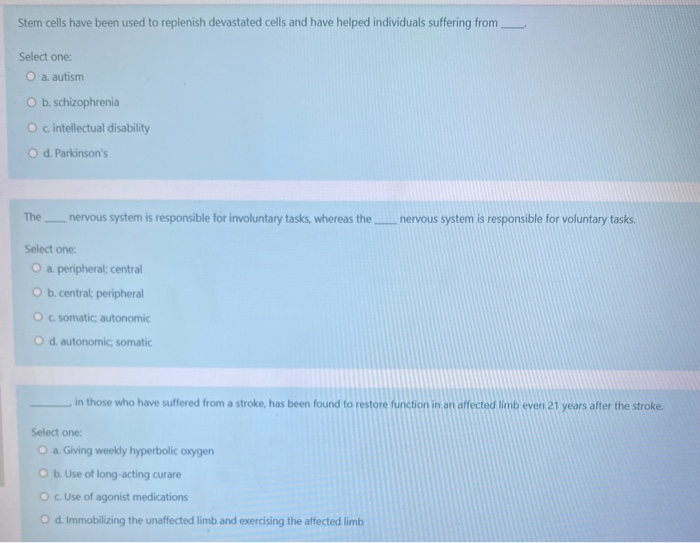 Solved Stem cells have been used to replenish devastated | Chegg.com