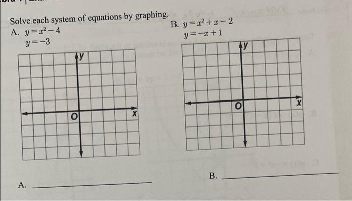 Solved Solve each system of equations by graphing. B. | Chegg.com
