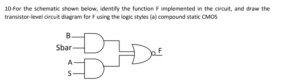 Solved 10-For the schematic shown below, identify the | Chegg.com