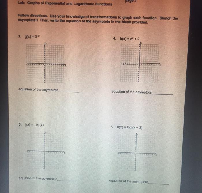 Solved Lab: Graphs of Exponential and Logarithmic Functions | Chegg.com