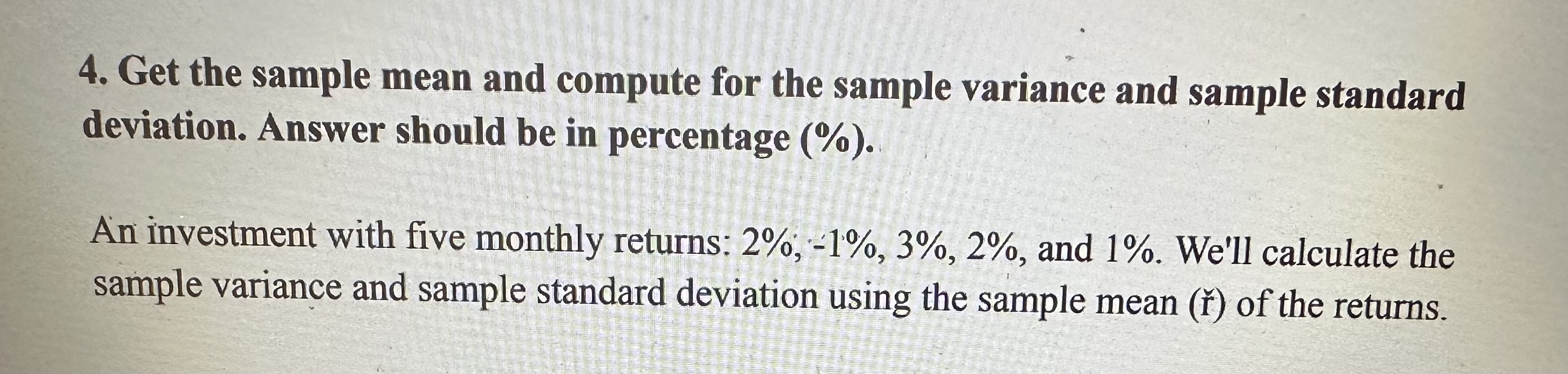 Solved Get the sample mean and compute for the sample | Chegg.com