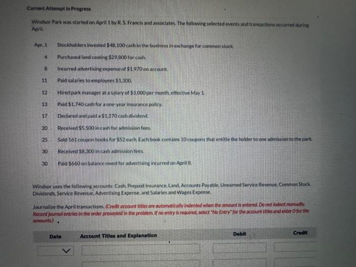 Solved Currentattemat in Provress Aptis 11 Paid | Chegg.com