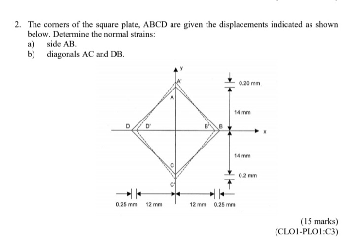 Solved 2. The corners of the square plate, ABCD are given | Chegg.com