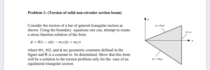 Solved Problem 1: (Torsion of solid non-circular section | Chegg.com