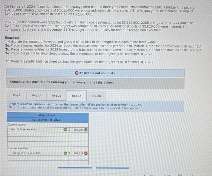 Solved On February 1, 2024 . Arrow Construction Company | Chegg.com