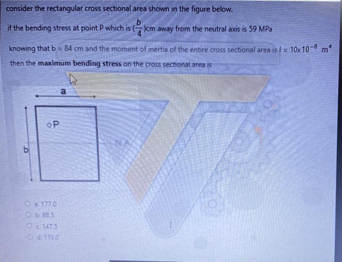 Solved consider the rectangular cross sectional area shown | Chegg.com