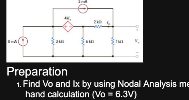 Solved 1-1 Nodal Analysis(Monday) Preparation 1. Find Vo and | Chegg.com