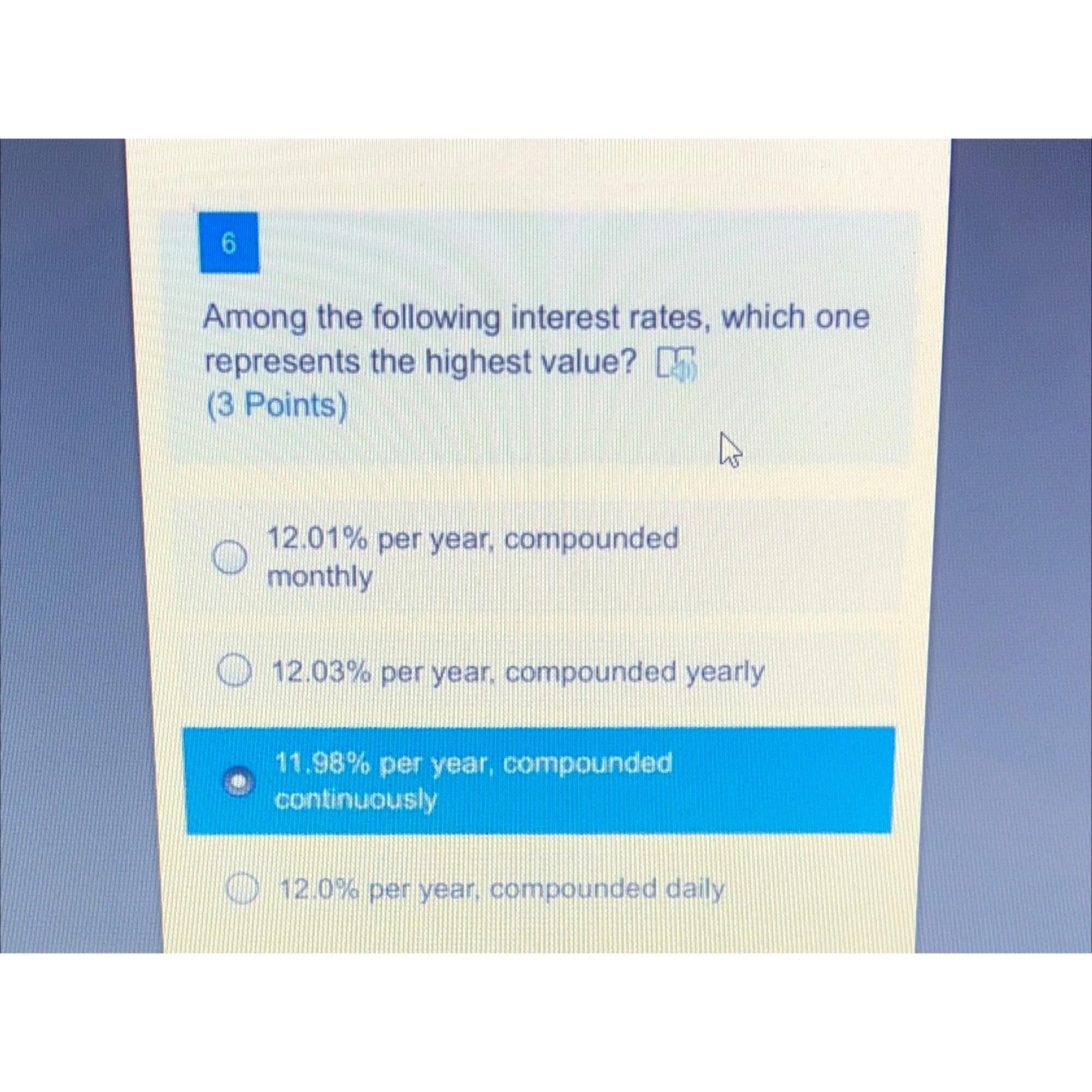 Solved 6Among the following interest rates, which one | Chegg.com