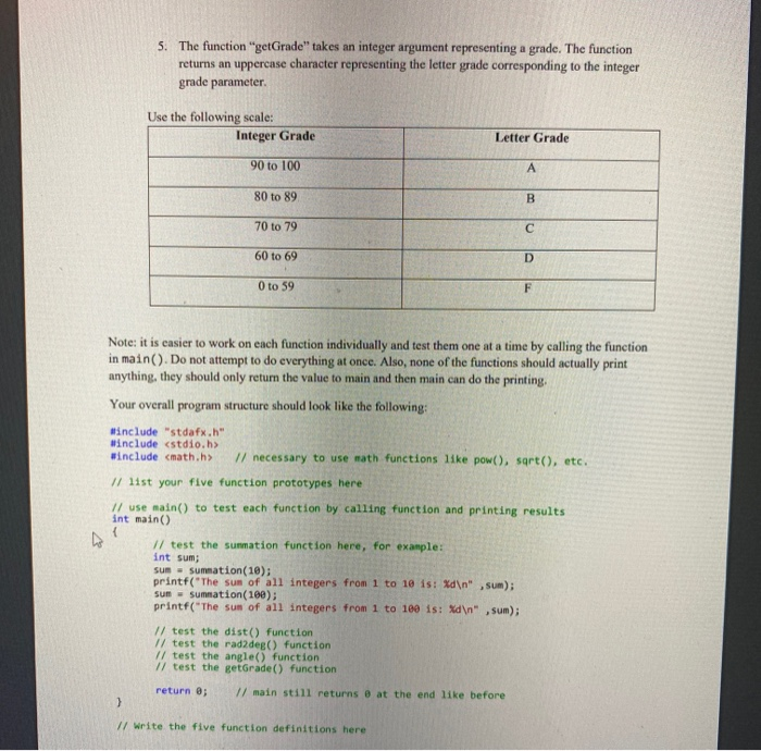 Solved . • Built in math functions in the standard library • | Chegg.com