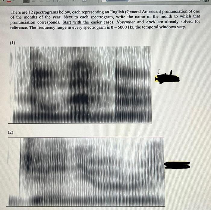 There are 12 spectrograms below, each representing an | Chegg.com