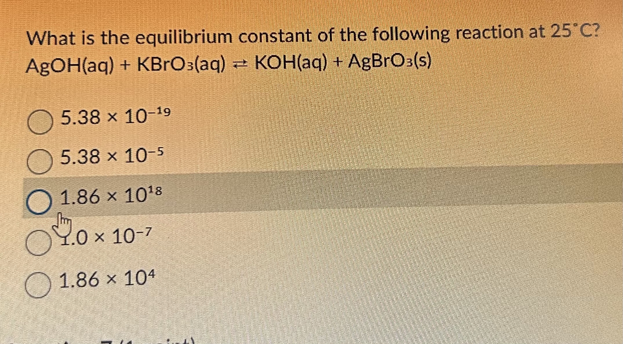 Solved What is ﻿the equilibrium constant of ﻿the following | Chegg.com