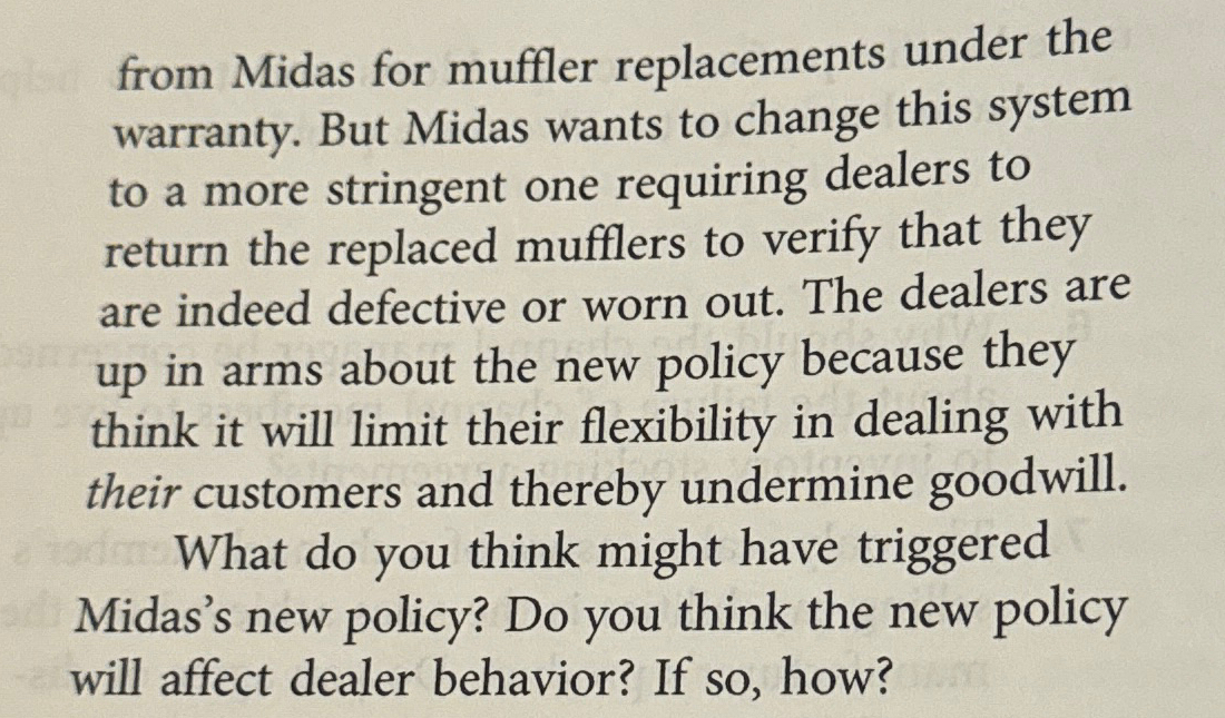 Solved from Midas for muffler replacements under the | Chegg.com