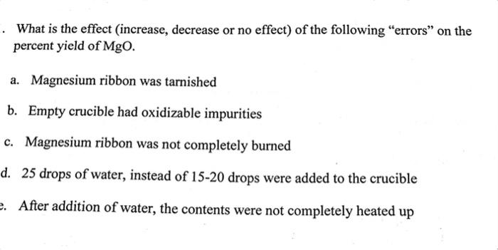 Solved • What Is The Effect Increase Decrease Or No 1294