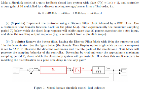 Solved Make a Simulink model of a unity feedback closed loop | Chegg.com