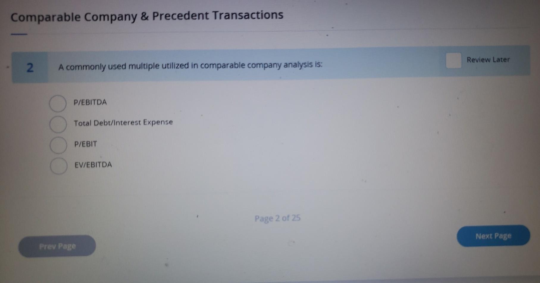 Solved Comparable Company & Precedent Transactions Review | Chegg.com