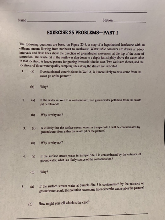 Solved Name Section EXERCISE 25 PROBLEMS-PART I The | Chegg.com
