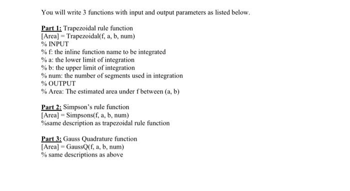 Solved Need To Create Three Functions And A Main Program
