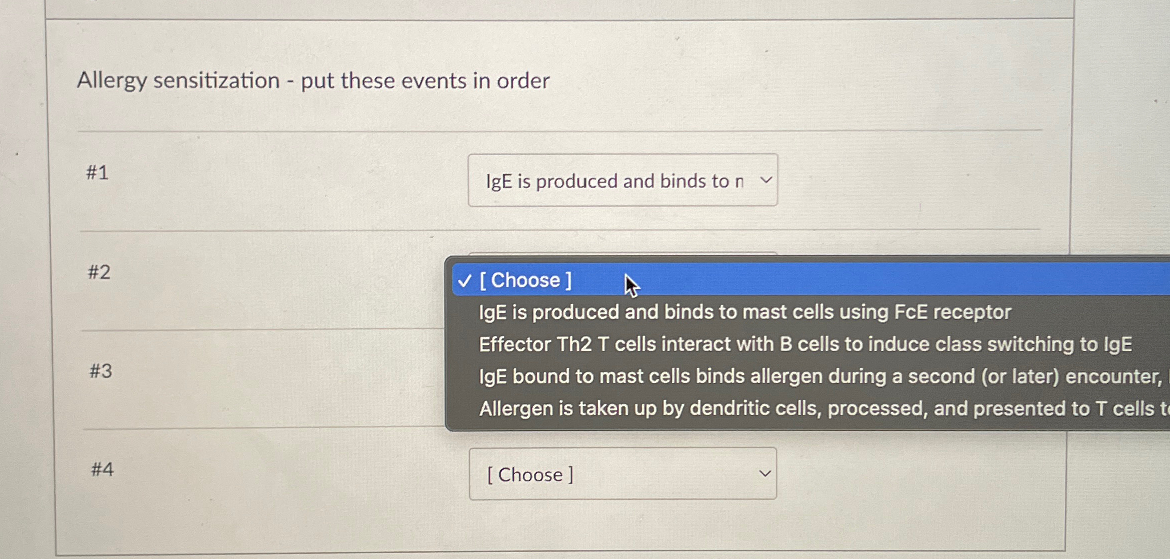 Solved Allergy sensitization - ﻿put these events in | Chegg.com
